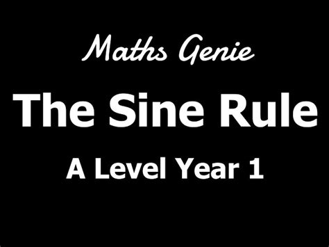 Maths Genie A Level Revision The Sine Rule
