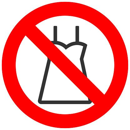 Vetores De Proibido Sinal Com Vestido Ícone Isolado No Fundo Branco O