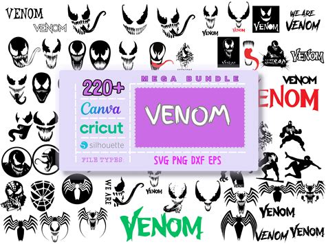 Venom Svg Bundle Png Svg Dxf Eps Etsy