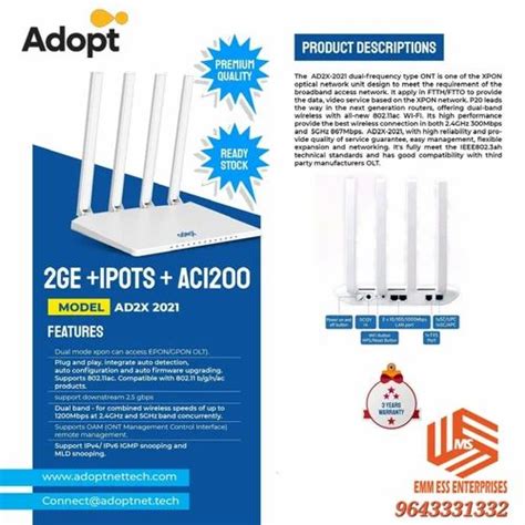 Dual Band Xpon Ont Ad2x 2021 Wpa2 Psk At ₹ 1850 Piece In New Delhi
