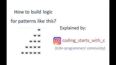 Logic Building By Pattern Printing 3 Youtube