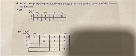 Solved 6 Write A Simplified Expression For The Boolean