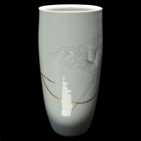 Real Gold Kintsugi Vintage Celadon Vase Japan T Wabisabi Etsy