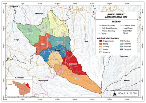 The Map Of Jenawi District Administrative Analysis Results 2023