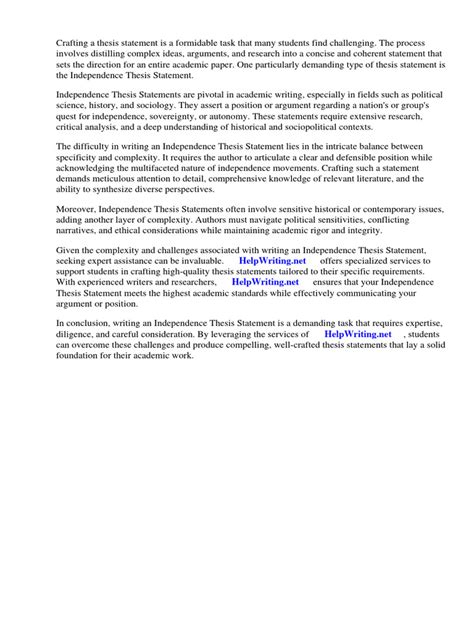 Independence Thesis Statement Pdf United States Declaration Of