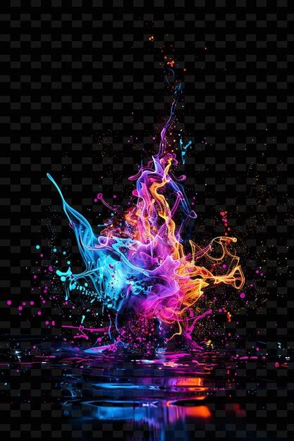 Fluorescence With Vibrant Glow Colorful Luminescent Evoking Png Neon