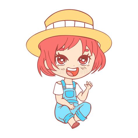 Vector Cartoon Chibi Girl Character Isolated Illustration Stock Vector Illustration Of Anime