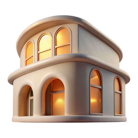 Sereno Moderno Curvo Edificio Estructura Suave Encendiendo Aislado Original 58014392 Png