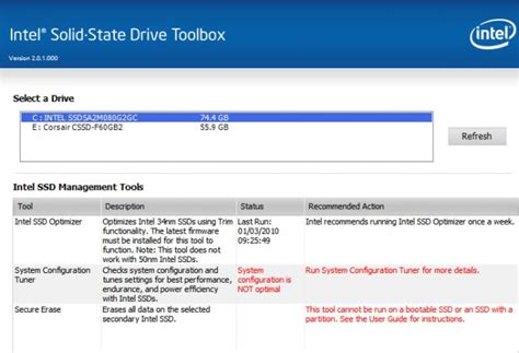 Intel Solid State Drive Toolbox 2 Now With System Optimizer Secure
