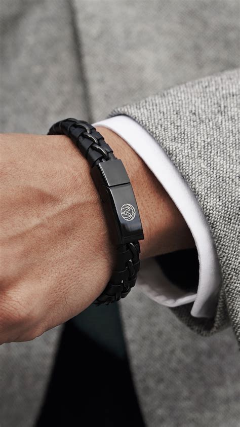 Black Leather Wristband