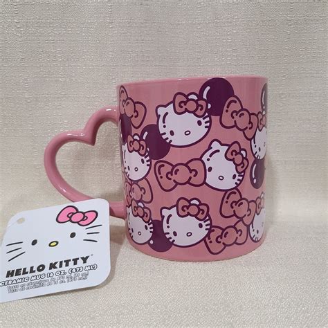 Hello Kitty Dining Sanrio Hello Kitty Ceramic Mug 16 Oz Pink Purple
