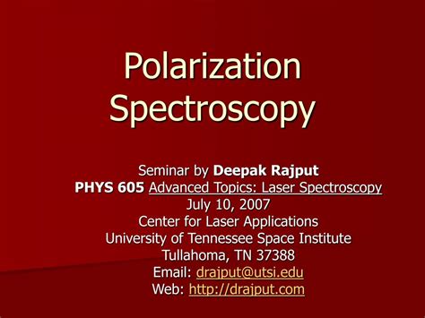 Ppt Polarization Spectroscopy Powerpoint Presentation Free Download