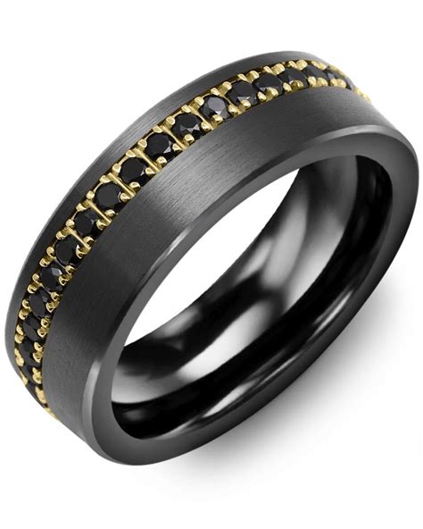 Black Diamond Gold Wedding Ring