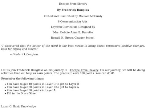 Escape From Slavery Lesson Plan For 6th 9th Grade Lesson Planet