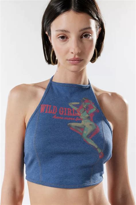 Silence Noise Wild Girls Cropped Halter Top Urban Outfitters