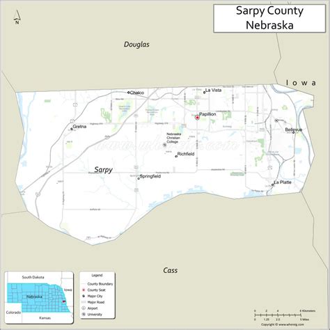 Map Of Sarpy County Nebraska Where Is Located Cities Population