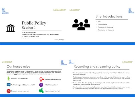 Session 1 Dubbelzijdig Zw Public Policy Session 1 D R B I S H O Y