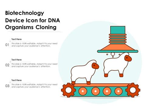 Biotechnology Device Icon For Dna Organisms Cloning Presentation