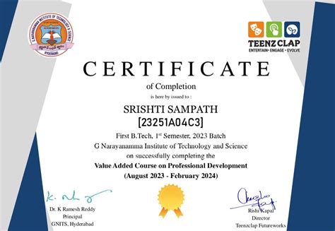 Srishti S On Linkedin Professionaldevelopment Continuouslearning Btech Gnits Teenzclap