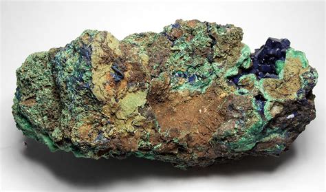 Azurite On Malachite Geode Like Formations From Anhui