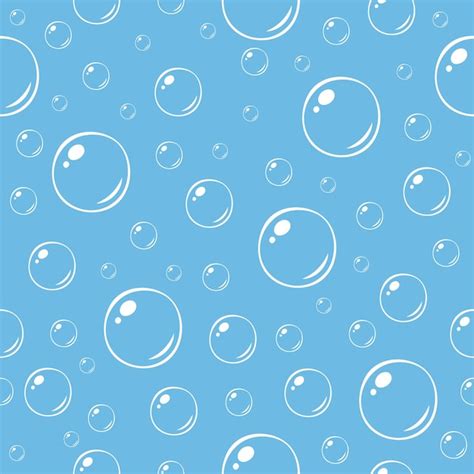 Premium Vector Soap Bubbles Seamless Pattern Vector Hand Drawn Background