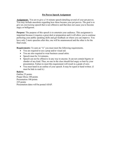 Introductory Speech Assignment