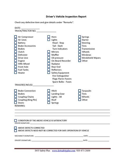Free Printable Dvir Form Printable Templates