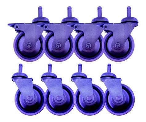 8 Rodinhas Giratório De Borracha Com Freio 75mm 640kg Mercadolivre