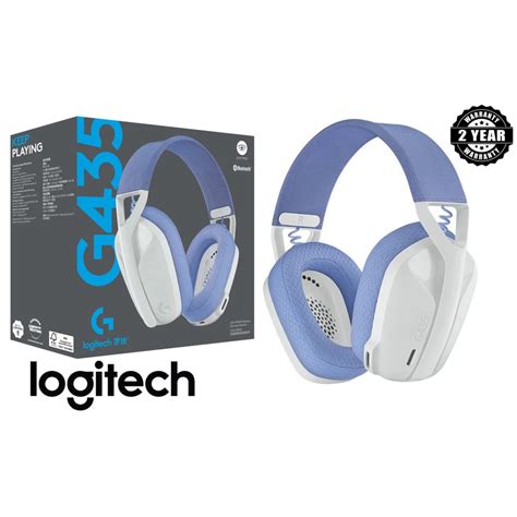 Logitech G435 White Lightspeed Wireless Bluetooth Gaming Headset