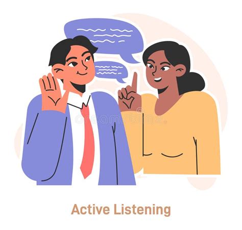 Conflict Management Skill Character With Active Listening Skill Stock