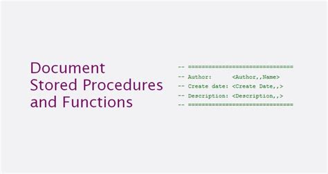 How To Document Stored Procedures And Functions In Database Dataedo