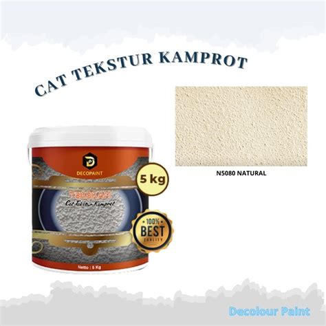 Jual Cat Tembok Tekstur Pasir Kamprot Tekskam Natural 5kg Shopee Indonesia