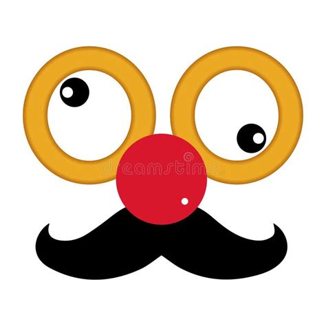 Isolated Colored Eyeglasses Joke Toy Icon Vector Stock Illustration