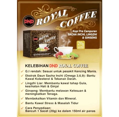 Official Store Dnd Royal Coffee 20g X 15 Sachets Zemvelo Dnd369 Sacha Inchi Oil Food And Drinks