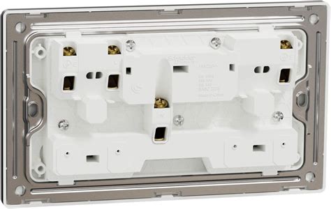 Schneider Electric Unica X 13a 250v 2 Gang Switched Socket Two 2p E British Standard Sockets