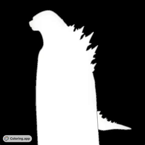 Godzilla Silhouette Outline Coloringapp