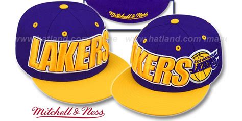 Lakers 2t Wordmark Purple Gold Fitted Hat