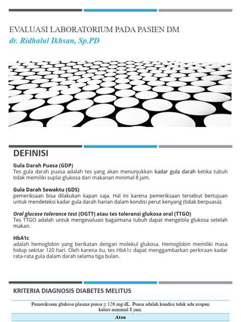 Evaluasi Lab Pada Pasien Dm Pdf