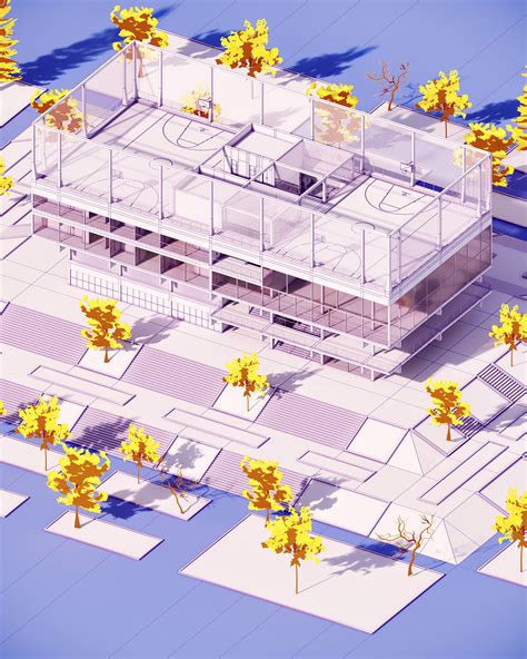 Architectural Stylized Rendering Npr Behance