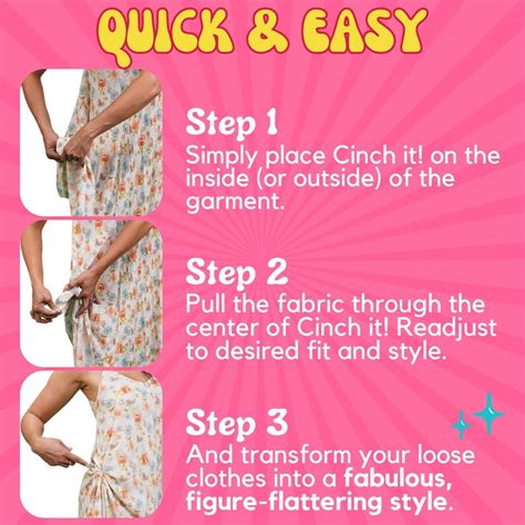 Cinch It Clothing Cinch Clips 2 Pack Hidden Dress Clasp And Tshirt