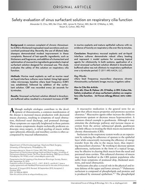 Pdf Safety Evaluation Of Sinus Surfactant Solution On Respiratory Cilia Function Dokumentips