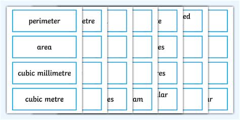 👉 Year 5 Perimeter And Area Vocabulary Cards Twinkl