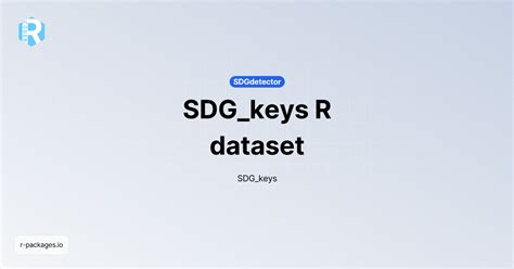 Sdgkeys Dataset R Packages