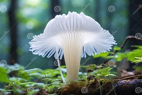 Rare Translucent Mushroom With Intricate Folded Caps Diverse Mushroom Species In Nature Stock