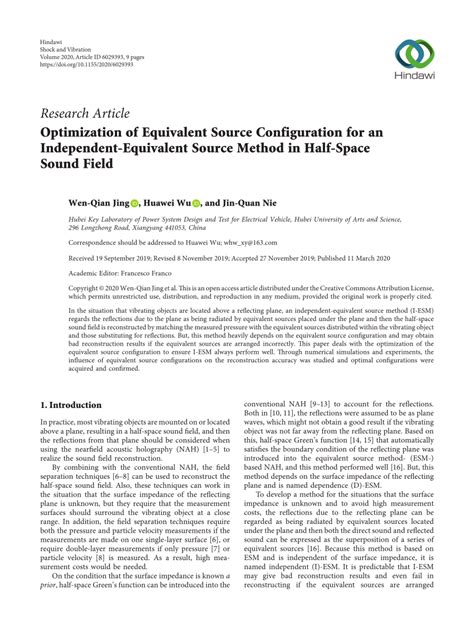 Pdf Optimization Of Equivalent Source Configuration For An