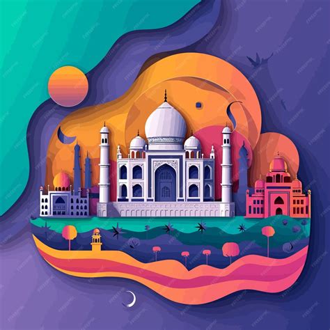 Premium Vector Colorful Mosque Illustration