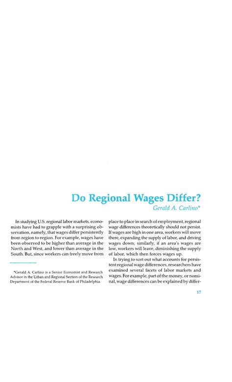 Pdf Do Regional Wages Differ