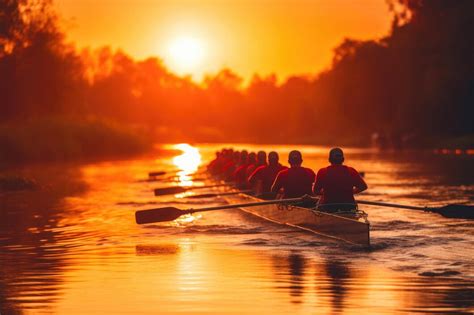 Premium Photo Expert Rowing Instructor Motivating Team