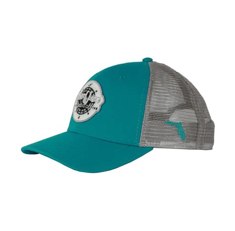 Teal Trucker Hat With Compass Native Waters Co
