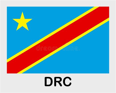 Drc National Flag Banner State Symbol Flagpole Stock Vector